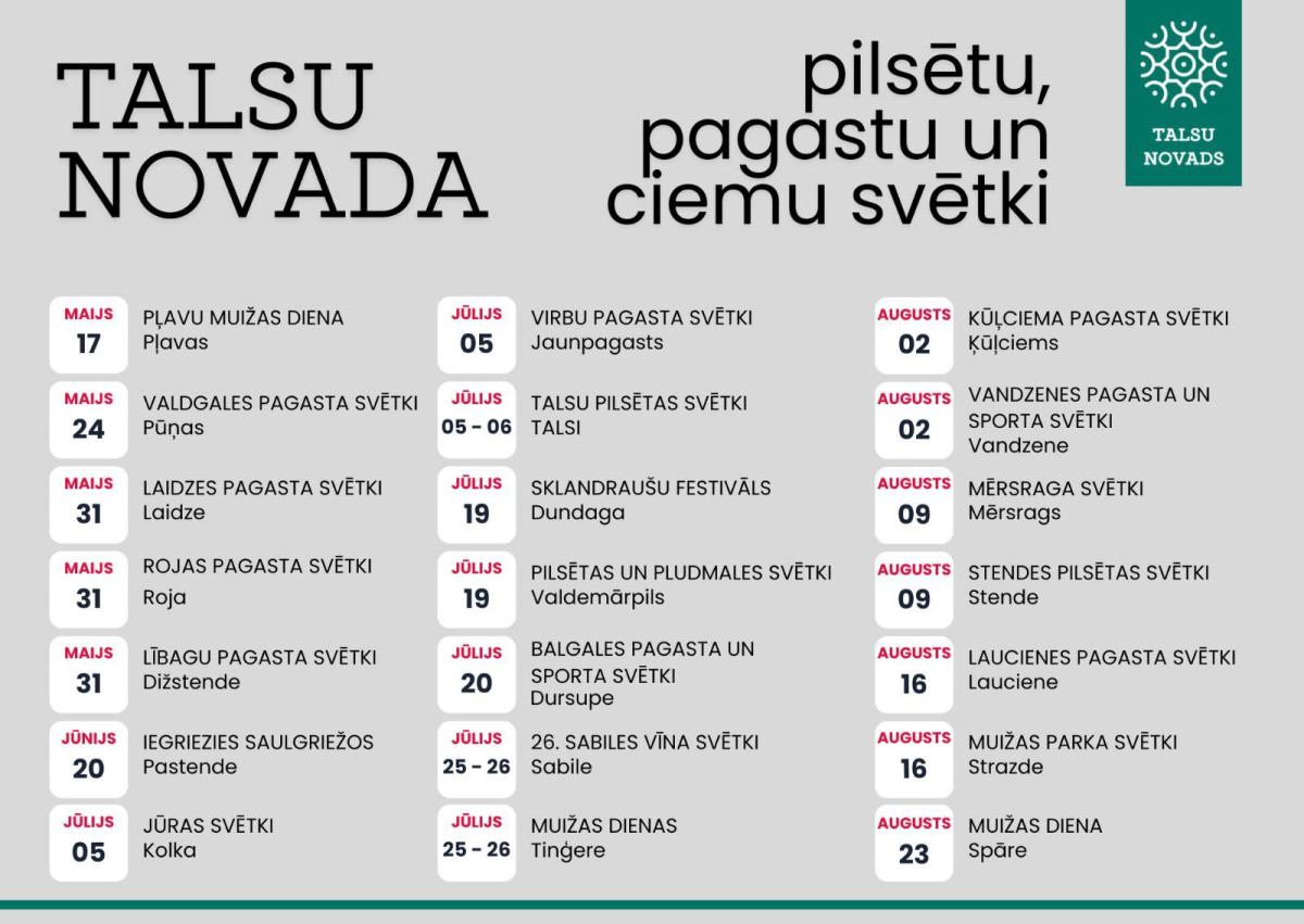 Talsu novada pilsētu, pagastu un ciemu svētki – Talsu Kultūras centrs